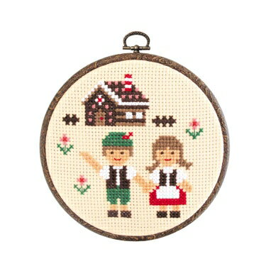 かわいい物語がししゅうキットになりました。お部屋のインテリアに最適です。●キット内容：25番刺繍糸(綿100％)、刺しゅう布(No.3000布、ジャバクロス中目・ベージュ)、ししゅう針(クロス針)、おしゃれフープ(P-111木目)、カラー図...