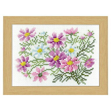 壁掛け・スタンド兼用木製フレームつき●キット内容：25番刺繍糸(綿)、刺繍布(綿)、クロスステッチ針、図案付説明書、木製フレーム●難易度：B(初〜中級者向)●出来上がりサイズ　額外径:約15cm×20cm、額内径：約11.6cm×16.6c...