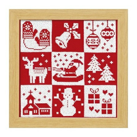 クロスステッチでいろどる、かわいい・楽しい・クリスマス。・白1色でししゅうをするので、糸かえをする必要がなく、スムーズにお作りいただけます。・No.8300インディアンクロスのししゅう布を使用した完成度の高い作品をお楽しみいただけます。●キ...