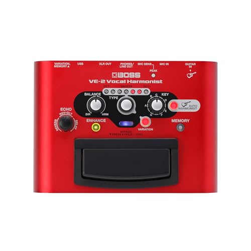 BOSS ボス ボーカルハーモニスト VE-2 シンプル操作 電池駆動対応 ファンタム電源対応 ハーモニー機能 バンド 弾き語り ボーカルエフェクター・ギター・コード進行に合わせて自動的にハーモニーを生成、転調やノンダイアトニック・コードに...