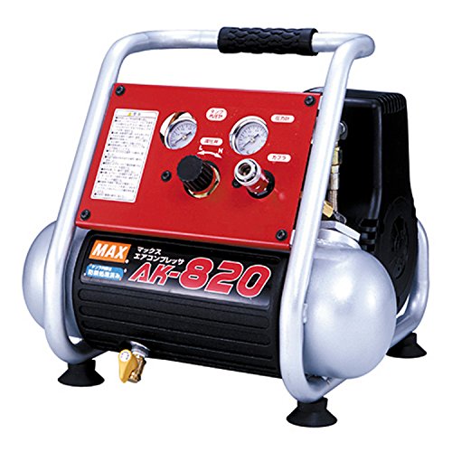 マックス(MAX) 常圧専用エアコンプレッサ AK-820・モータ:750W・発生音:75dB・エアタンク容量:4.5(L)・使用オイル:オイルレス・制御方法:圧力スイッチ・用途:建築・設備・リフォーム・内装・木工・家具補修・日曜大工など…...
