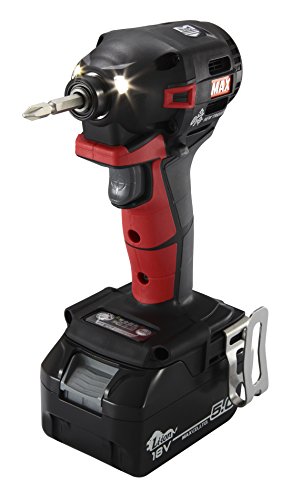 マックス(MAX) MAX 充電式ブラシレスインパクトドライバ(赤)本体のみ PJ-ID152R (PJ91180)・指先の感覚がそのまま伝わる感圧センサトリガ・プッシュスイッチで素早く正逆転切替・狭いスペースで活躍!・独自の「前後割ハウジ...
