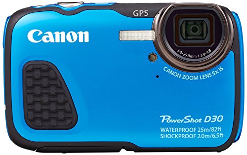 Canon デジタルカメラ Power Shot D30 光学5倍ズーム ブルー PSD30・25m防水、防塵&耐寒、耐衝撃・有効画素数:1,210万画素・ズーム倍率:光学5倍/デジタル4倍・対応メディア:SD/SDHC/SDXCメモリーカ...