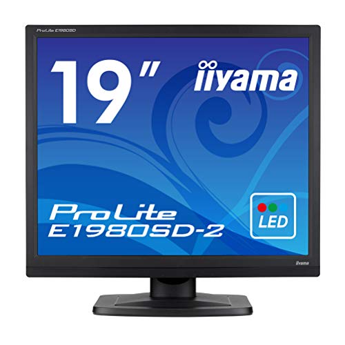 iiyama モニター ディスプレイ E1980SD-B2 (19インチ/スクエア(SXGA)/TN/D-sub,DVI-D/3年保証/ブラック)・19型ホワイトLEDバックライト搭載・SXGA 1280x1024モード対応・DVI-D端子...