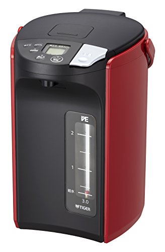 タイガー魔法瓶(TIGER) 電気ポット 蒸気レスVE電気 まほうびん とく子さん 2.2L レッド PIP-A220-R・本体サイズ:(約)21.7×28.2×31.8cm(幅×奥行×高さ)・電源:AC100V・湯沸し時の消費電力:700...