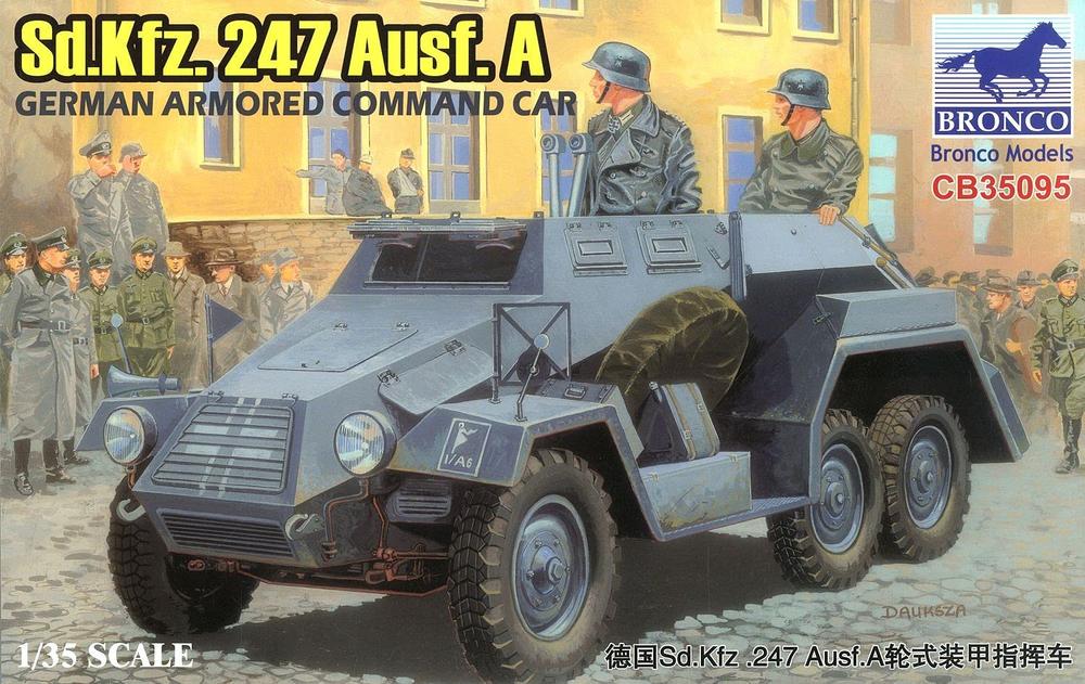 ブロンコモデル 1/35 ドイツ軍 Sd.kfz.247Ausf.A 六輪装甲指揮車 プラモデル CB35095・組み立て塗装が必要なプラモデル。別途、工具、塗料等が必要。・1/35スケールブランド: ブロンコモデルメーカー: ブロンコモデ...