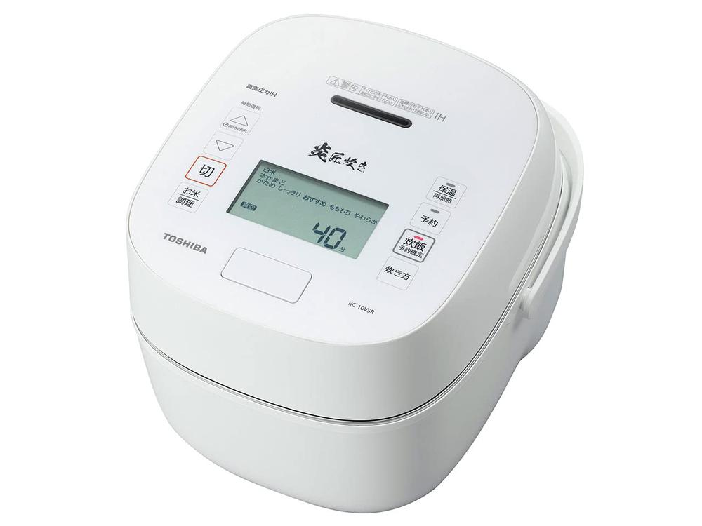 東芝 真空圧力IHジャー炊飯器（5.5合炊き）ホワイトTOSHIBA 炎 匠炊き RC-10VSR-Wブランド: 東芝(TOSHIBA)メーカー: 東芝JAN: 4904530108259・中古品のため使用に影響ない程度の使用感・経年劣化（...