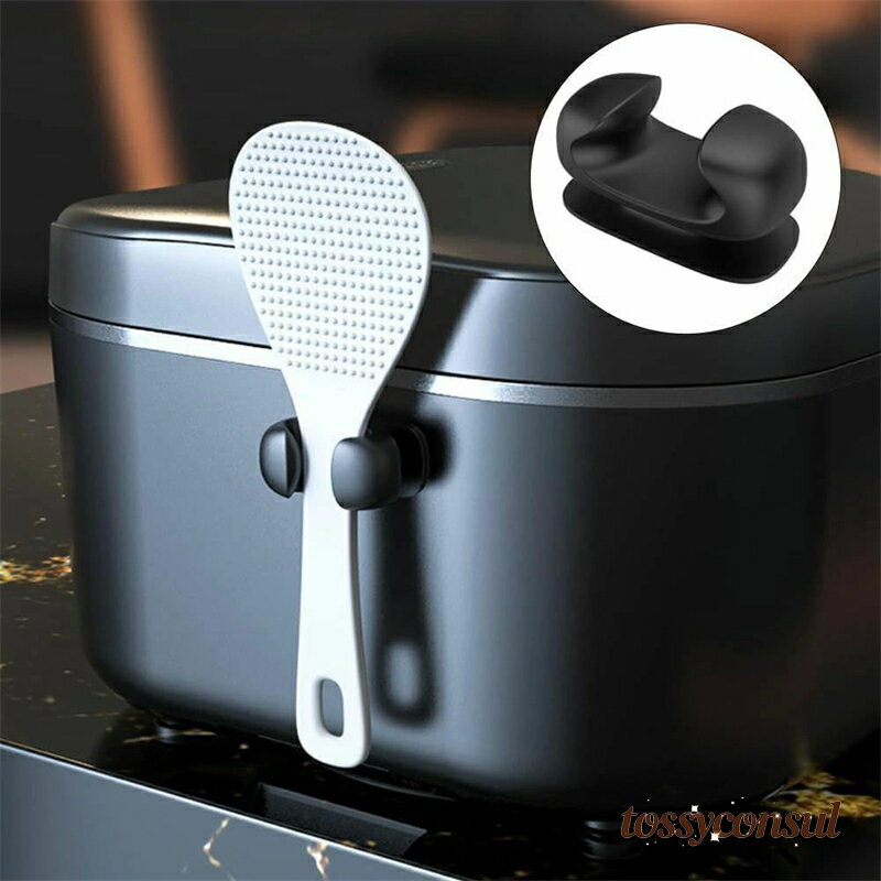 使いやすい: 粘着タイプなので、炊飯器に貼るだけすぐ使えます。炊飯器に馴染みやすい黒い色を採用しており、目立たなくて、違和感もないです。そして、ちょうどいいはさむ力があるのしゃもじホルダーはしゃもじをしっかりと支えられます。しゃもじが落ちる...