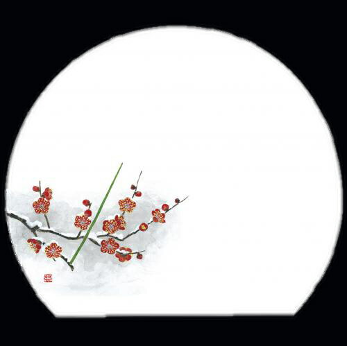 商品情報サイズ36.7×31.7cm材質雲竜紙枚数100枚入モニターの発色具合により、実際のものと色が異なる場合がございます。半月尺3雲竜和紙マット　寒梅(1、2月)100枚入　Z125-196紙マット ランチョンマット 紙 紙製 ペーパー...