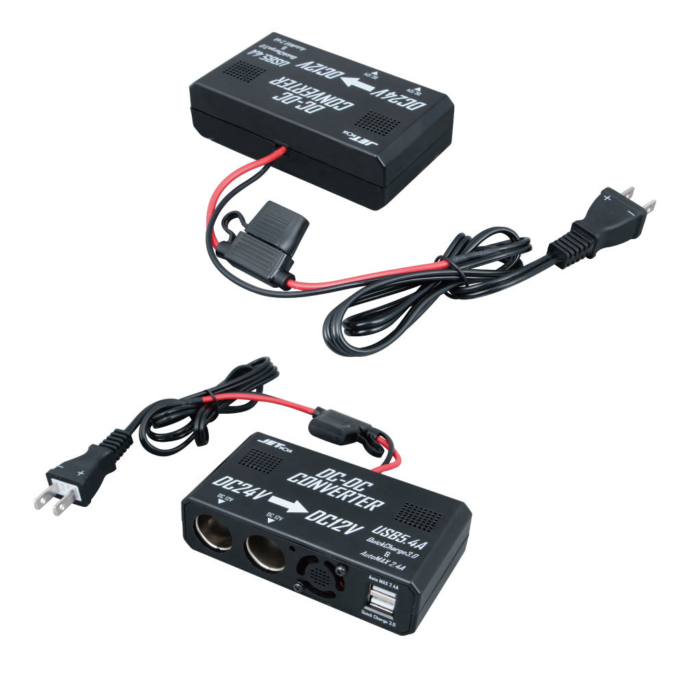 商品情報 サイズD120×H33×D65mmケーブル長：約1m入力電圧DC24V（24〜36V）出力電圧DC12V定格出力カーソケット：MAX10AUSB：MAX5.4A◇USB Quick Charge 3.03.6〜6.5V/3A6.5...