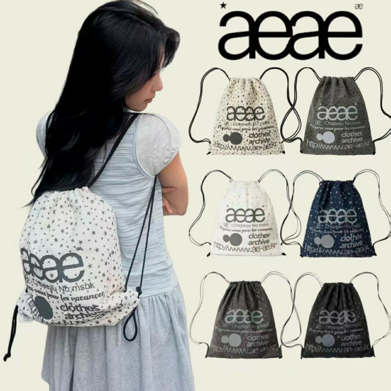 国人気ブランド「aeae」の巾着バッグ WEB LOGO GYM SACK (SOLID) WEB LOGO DOT GYM SACK WEB LOGO CHECK GYM SACK WEB LOGO FLOWER GYM SACK WEB...