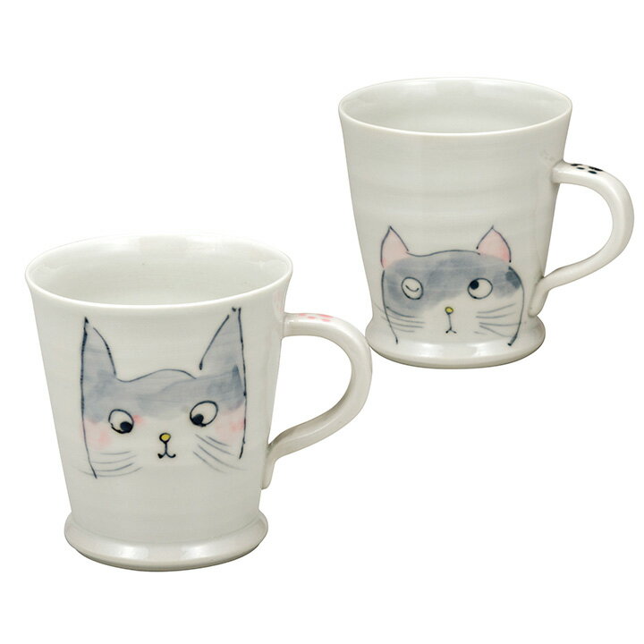 【九谷焼】ペアマグカップ 仲良し猫 / 東孝子【九谷焼】ペアマグカップ 仲良し猫 / 東孝子 商品説明 ＜約360年続く歴史ある、九谷焼の世界＞ 九谷焼の特徴は、「呉須（ごす）」とよばれる藍青色で線描きし、「五彩」とよばれる、赤・黄・緑・紫...