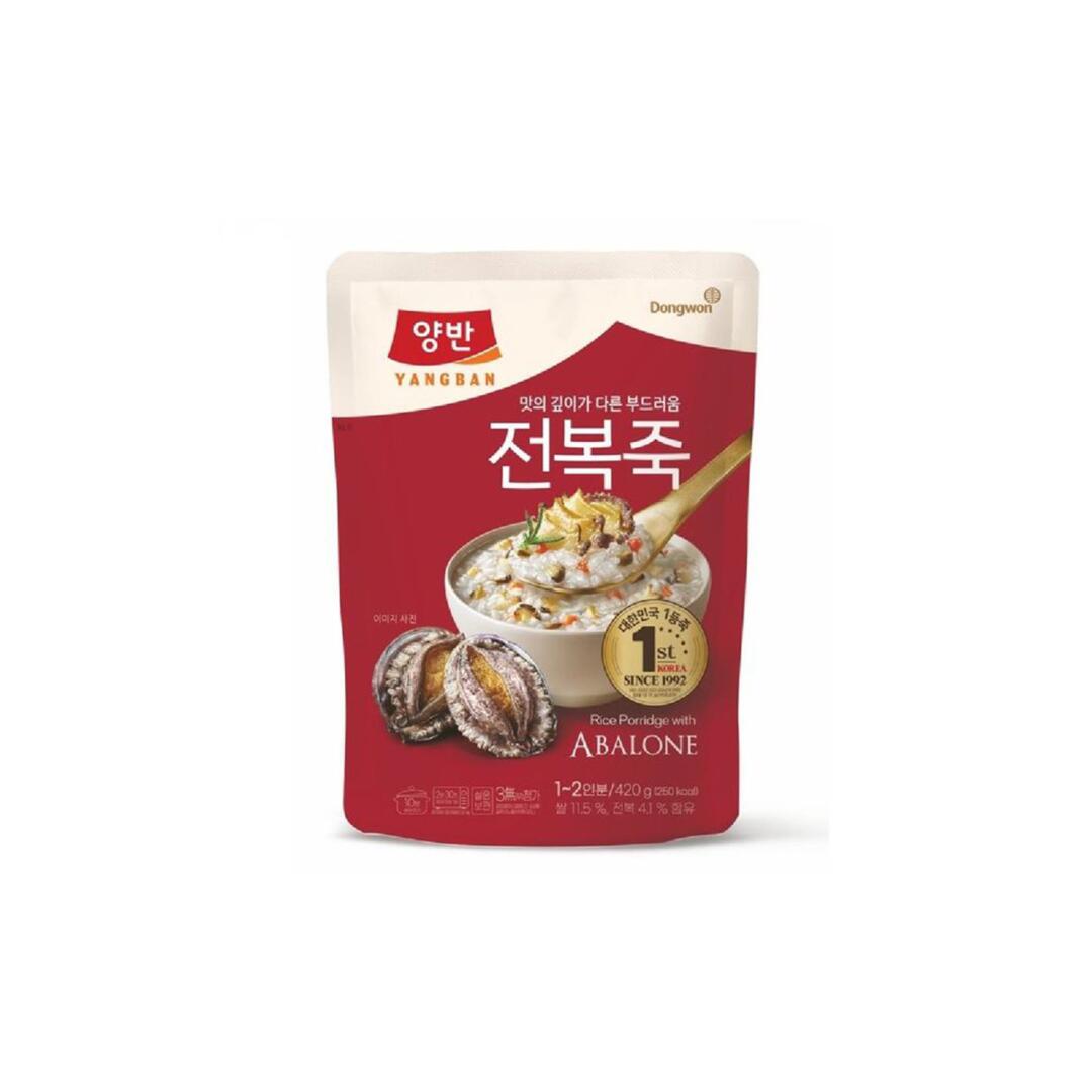 【商品紹介】やわらかいごはんの食感と、アワビの弾力ある食感が楽しめる韓国風おかゆです。 やわらかく仕上げたアワビをたっぷり使用し、ヤンバン独自の製法で素材の旨みと豊かな風味を引き出しました。 もちっとした食感のきのこや、シャキッとしたにんじ...