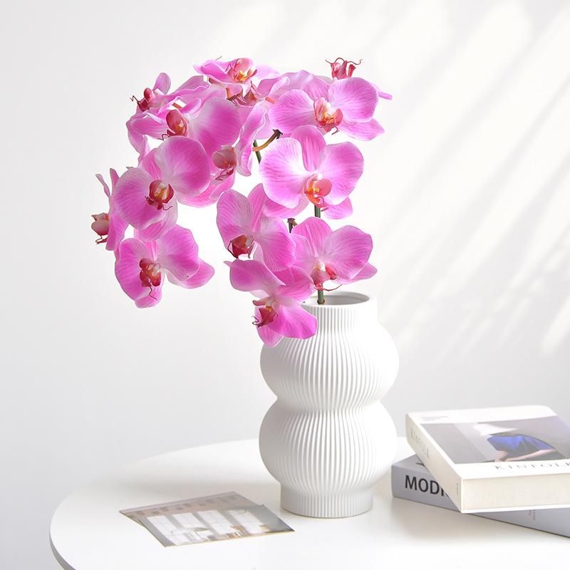 5個セット造花 インテリア 8頭 蘭 フェイクフラワー 絹花 撮影道具 リビング 寝室 部屋 飾り付け 白 ホワイト ピンク系 グリーン系・素材: 絹花・工艺: 注塑.手感保湿・カラー: ホワイト.粉紫.浅緑・品種: 蝴蝶蘭・用途: 結婚式...