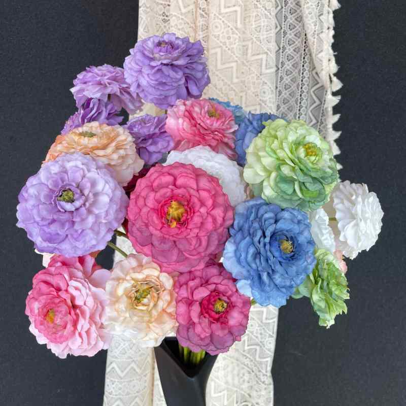 2個セット造花 錦鯉 牡丹 結婚式 婚礼用 花 飾り 紫色 薄紫色 霧青 赤 玫ピンク ピンク シャンパンカラー 白 緑