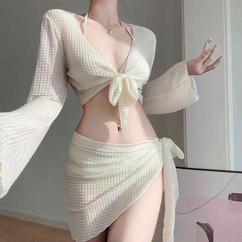 水着 ビキニ レディース 4点セット 体型カバー 女性用 セパレート 温泉 リゾート スイムウェア 無地 かわいい M L XL 白・適用性別: 女 ・適用年齢: 成年 ・柄: 無地 ・ブラパッド: 有り(取り外し不可) ・ワイヤー: 無し...