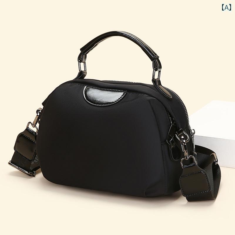 バッグ レディース ショルダーバッグ ハンドバッグ 豪華感 普段使い 2025年 春夏 枕型 楕円形 鞄 スマホ 財布 収納可能 ブラック カーキ ナイロン・スタイル: 都市简约・素材: ナイロン・箱のサイズ: 中・バッグの形状: 楕円形・...