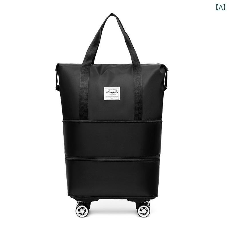 旅行用バッグ 大容量 拡張可能 防水 オックスフォード生地 キャリーバッグ 短期出張 衣類収納 男女兼用 ブラック パープル ネイビー グレー ピンク系 ブルー・素材: 牛津布・容量: 20〜35L・性別: 中性／男女兼用・裏地: ポリエス...