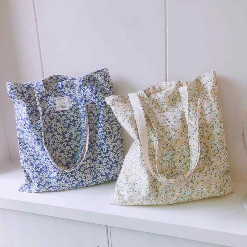 3個セットトートバッグ レディース クラインブルー 花柄 帆布 キャンバス 大容量 縦型 肩掛け かわいい ガーリー カジュアル