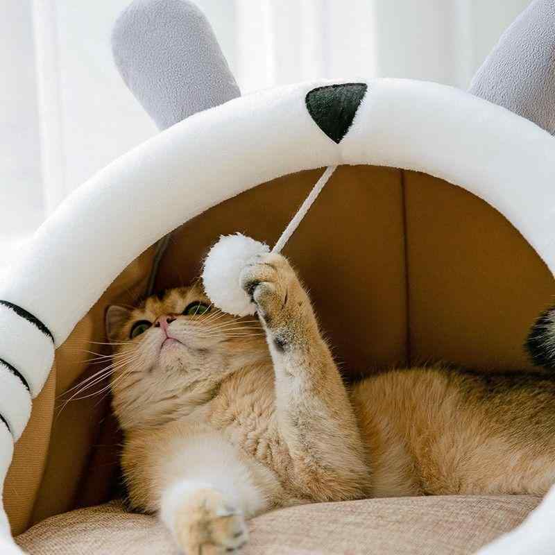 2ペットハウス 猫 犬小屋 ハウス ベッド クッション テディ 猫 小型犬 オールシーズン 洗える グレー Mサイズ Lサイズ