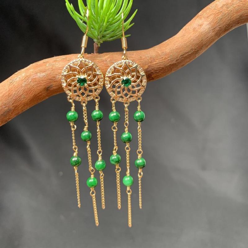 イヤリング レディース 14金メッキ エスニック調 ドロップ型 南紅 ターコイズ風