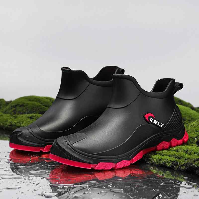 雨靴 メンズ 男性用 レインシューズ ショートブーツ 釣り 厨房 厚底 滑り止め 漁業 ワークブーツ 防水 耐摩耗