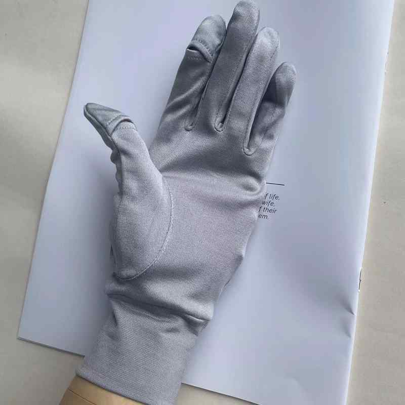 2手袋 男性用 女性用 シルク100％ ニット手袋 指なし 防 接触冷感 真珠シルク 通勤 自転車運転