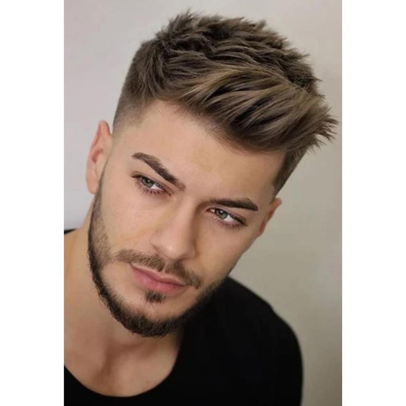 メンズウィッグ 男性用 短髪 ヘアピース 鬘 かつら ウィッグ 高温耐熱ファイバー 普段使い コスプレ イベント 撮影 ブラウン