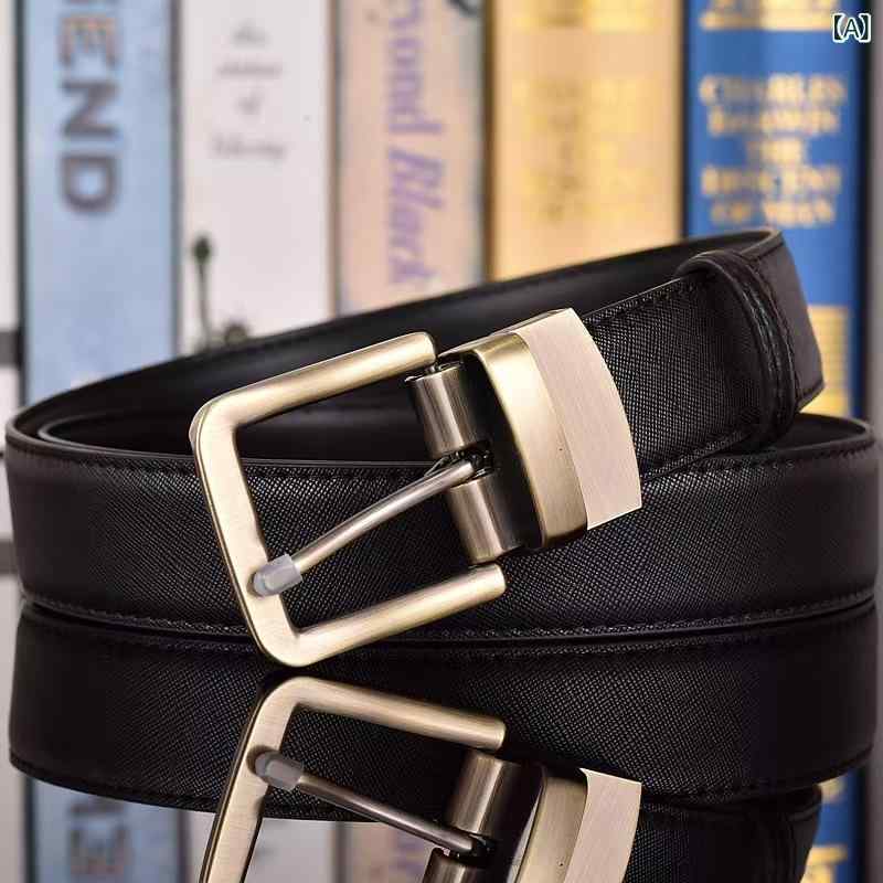 ベルト 男性用 紳士用 牛革 デニム ジーンズ カジュアル 普段使い 革 レザー 針バックル 十字紋 金具 シルバー 黒 ブラック