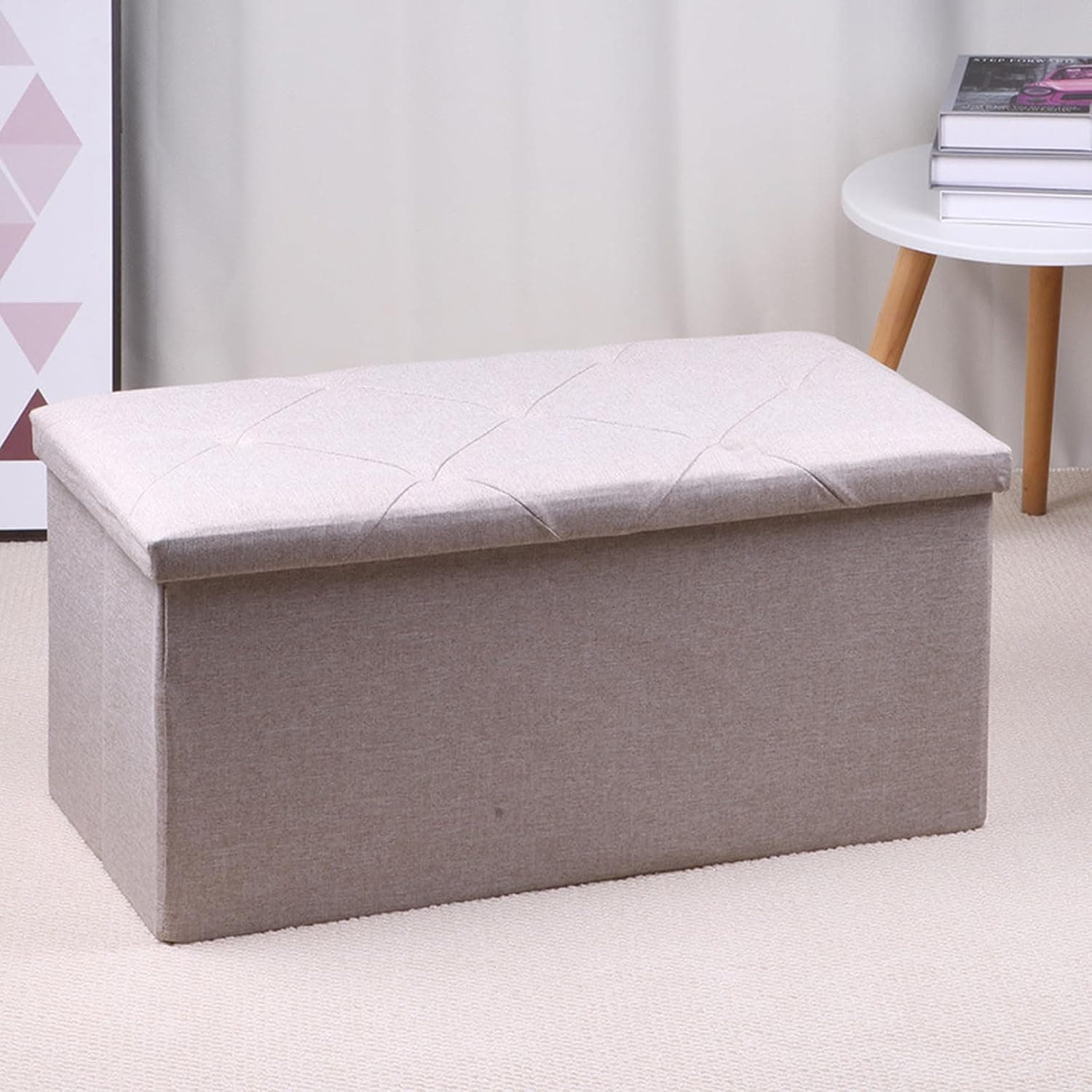 　　　 -------商品詳細------- ◆【サイズ】：76*38*38cm；　 ◆耐荷重：約150kg；◆材質：綿麻；　【ファブリック】ポリエステル；◆構造部材：ウレタンフォーム； ★【多機能】スツールとしても使用可能な収納ボックス！...