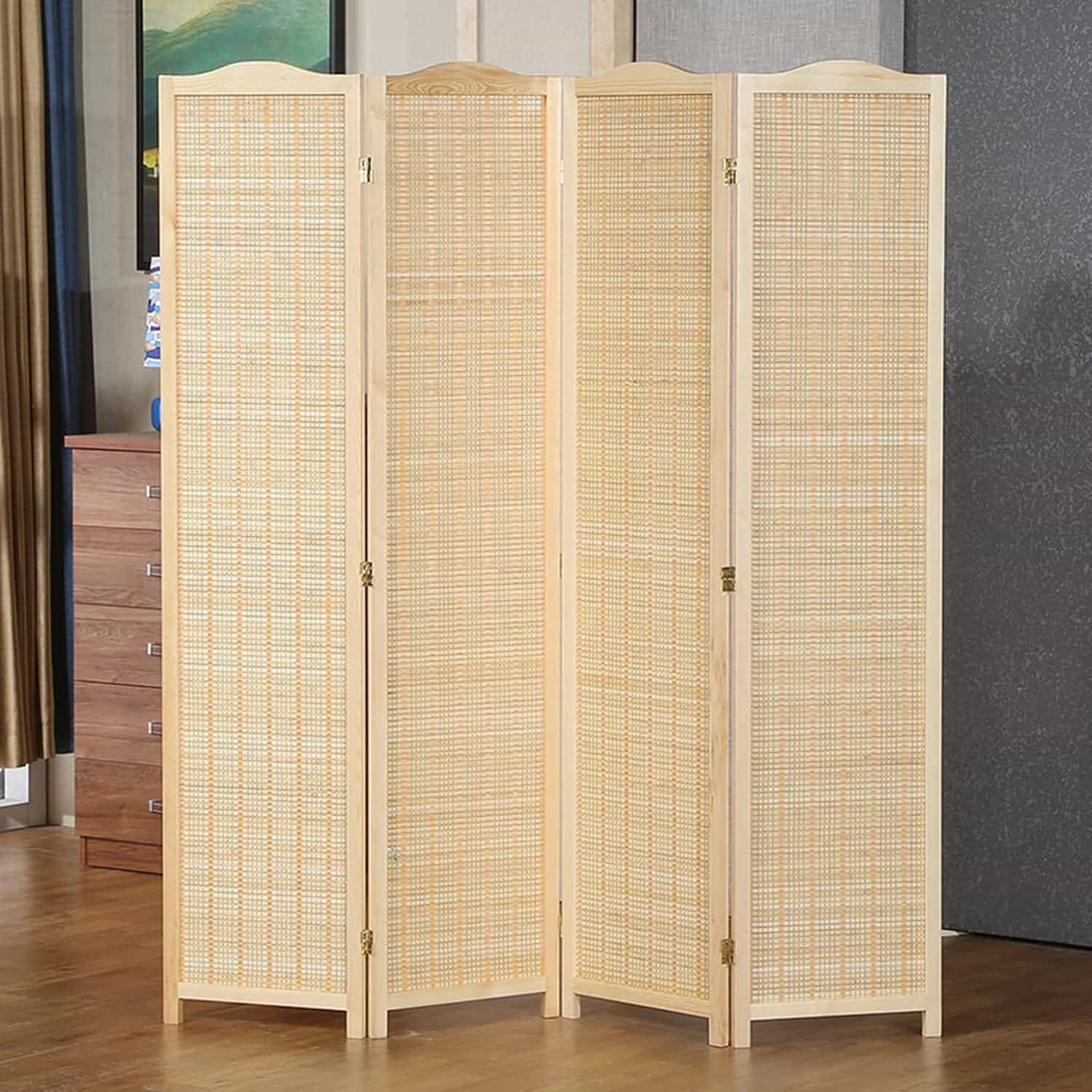 　　　 -------商品詳細------- 「商品サイズ（cm）」：180*40*4=高さ約180×幅約40　　　パネル数：4連 「天然素材の温かみあるデザイン」天然木フレームと竹編みによる柔らかな風合いで、どんなインテリアにも馴染みます...