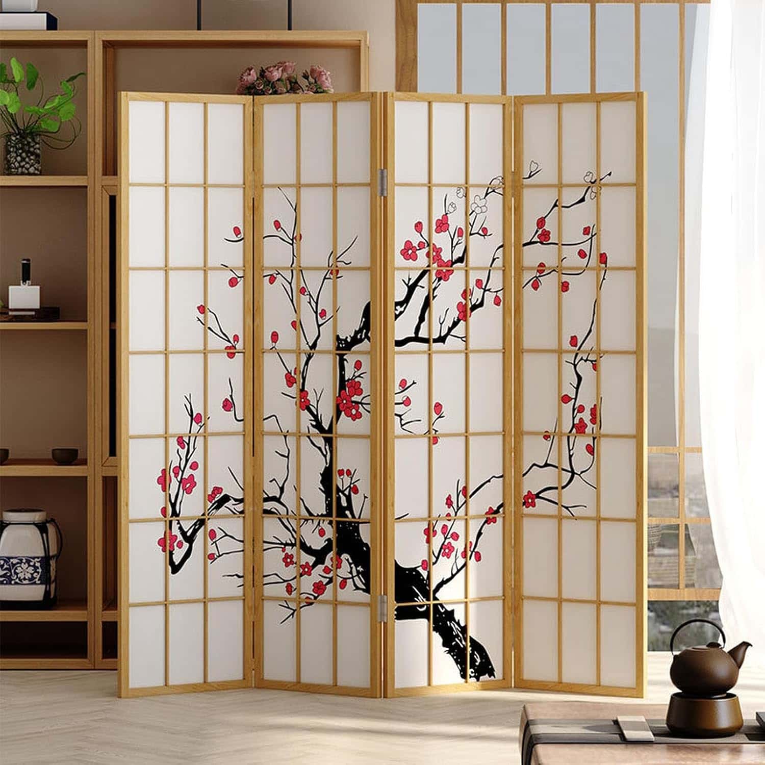 　　　 -------商品詳細------- 「商品サイズ（cm）」：178*44*4=高さ約178×幅約44　　　　パネル数：4連 「屏風」屏風は伝統的な家具の重要な一部として長い歴史を持っています。 屏風は一般的に室内の目立つ場所に設置...