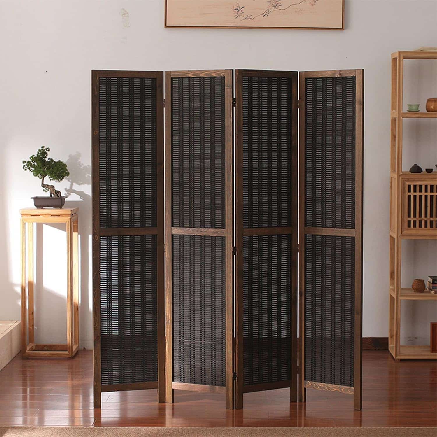 　　　 -------商品詳細------- 「商品サイズ（cm）」：180*40*4=高さ約180×幅約40　　　パネル数：4連 「天然素材を使用」天然木フレームと竹編みのある風合いが、どんな部屋にも馴染み、素朴で味わい深い空間を演出しま...