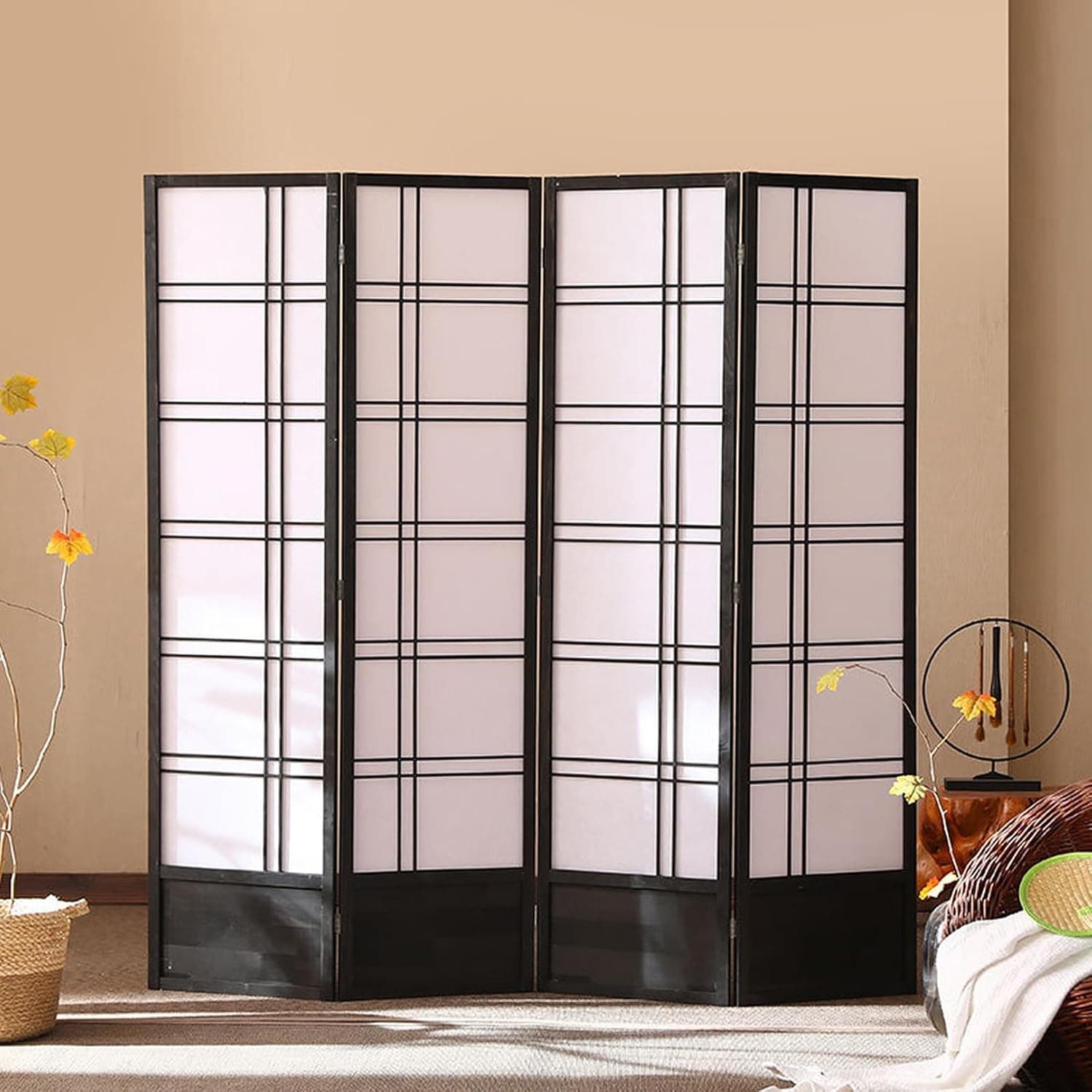 　　　 -------商品詳細------- 「商品サイズ（cm）」：「商品サイズ（cm）」： 180*45*4=高さ約180×幅約45 パネル数：4連 「天然素材を使用」】木のフレームと布を使用し、手作業で編み上げられます。自然で環境に優...