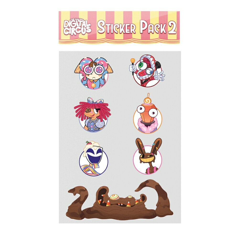 話題のアニメーション作品「アメイジングデジタルサーカス」からステッカーの第2弾が登場！Chapter2に登場する新キャラクターもラインナップされたお菓子の国がモチーフの可愛らしいステッカーとなっています！　※2枚入り。こちらの商品は実店舗か...