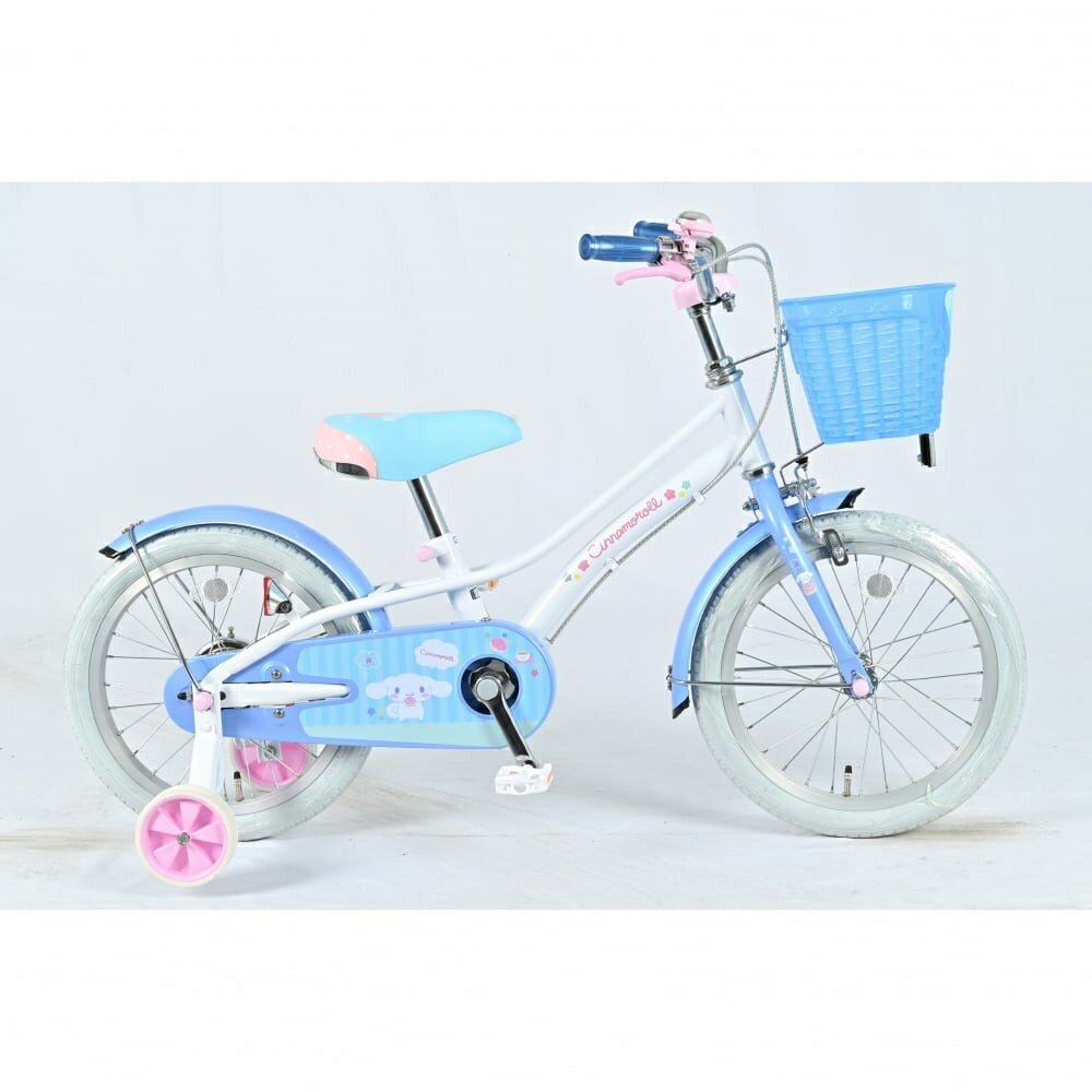 【大型別送品】人気のシナモロールが自転車になってトイザらスオリジナルで登場。 全体をシナモロールをイメージしたライトブルーとホワイトで構成しています。サドルにはシナモロールのかわいいプリント入り。スカートでも安心のフルカバーチェーンケースと...