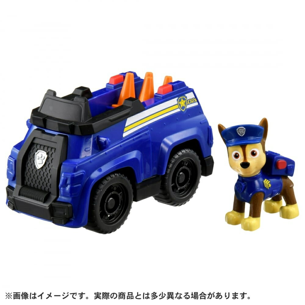 パウ・パトロールのフィギュアとビークルがセットになって登場！チェイスのフィギュアとポリスカーのセットだよ！パウ・パトロールの仲間を集めて遊ぼう！別売りのプレイセットで遊ぶともっと楽しい！チェイス ポリスカー(1),チェイス フィギュア(1)...