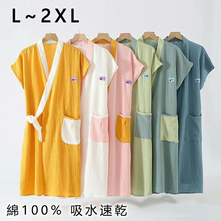 商品詳細【素材】素材：ガーゼ生産国：中国製L 着 丈 97cm バ ス ト 108cm 肩 幅 44cm 適用体重 50-60KGXL 着 丈 97cm バ ス ト 114cm 肩 幅 46cm 適用体重 65-75KG2XL 着 丈 97...