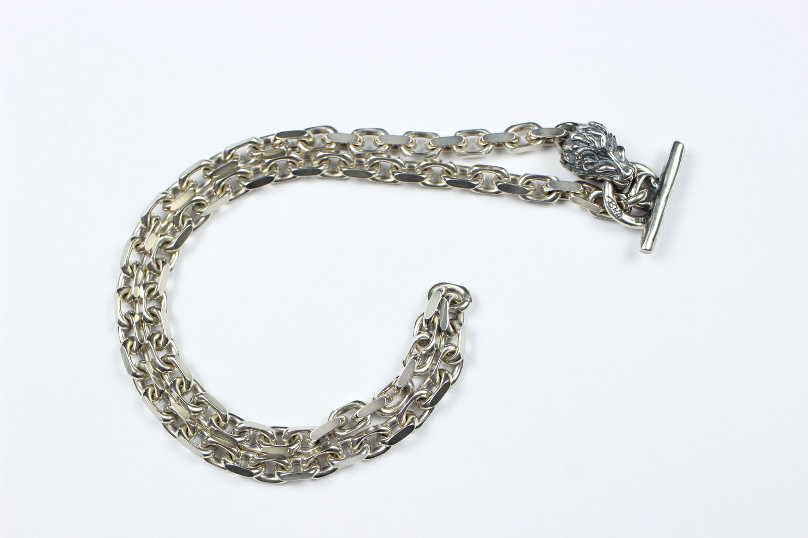 商品情報商品説明/素材Bill Wall Leather-Square Chain Link Necklace w/ Lion Head 18"-(N882-18/約45.72cm)・Silver925 ※当店はビルウォールジャパン正規販売...