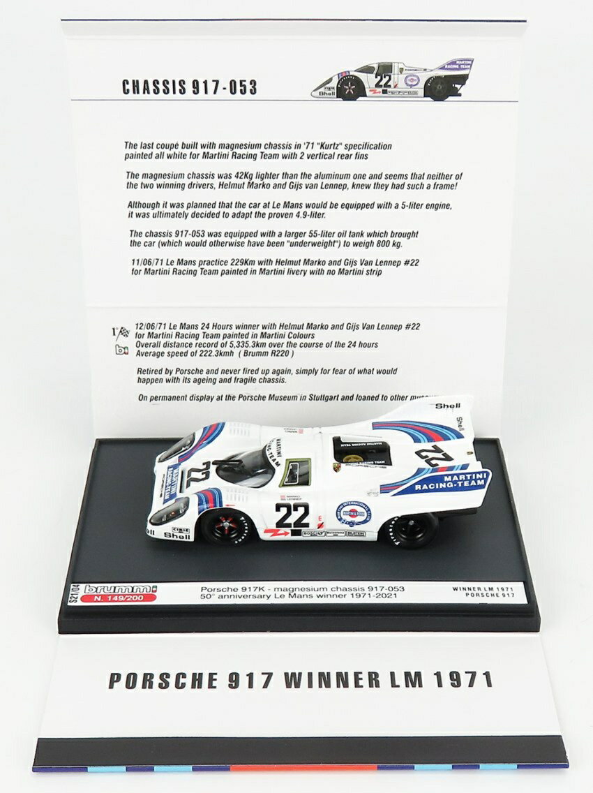 ▶ PRODUCT DETAILS メーカー BRUMM スケール 1/43 商品状態 新品 ⚠ 海外製品に関するご案内 本製品は精密ディスプレイモデルのため、製造工程上、個体差が見られる場合がございます。微細な塗装...