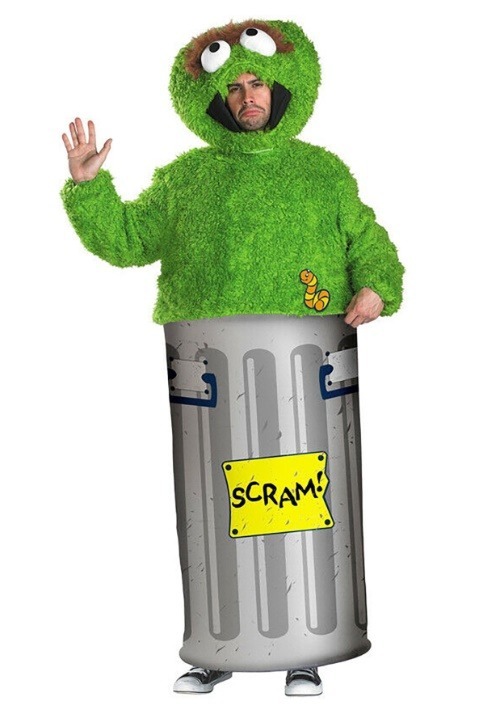 Sesame Streetのオスカーを再現したコスプレ衣装です。ハロウィン、USJイベント、仮装パーティーに最適なデザイン。 ▶ セット内容 ✓ ヘッドピース ✓ チュニック（ゴミ箱プリント付き） ※...