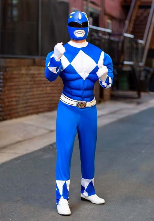パワーレンジャーのブルーレンジャーを再現したコスプレ衣装です。ハロウィン、仮装パーティー、イベントに最適な本格デザイン。 ▶ セット内容 ✓ ジャンプスーツ（ベルトとバックル付き） ✓ ヘルメット（2...