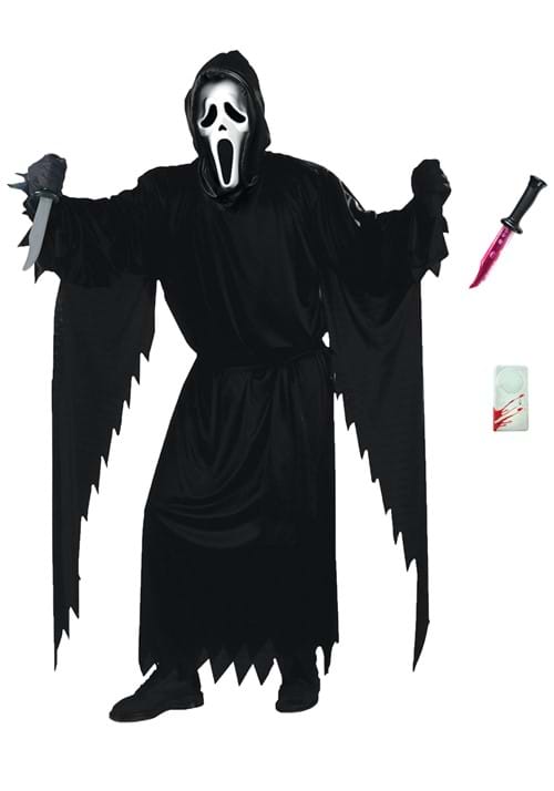 ホラー映画のゴーストフェイスをモチーフにした大人用コスプレ衣装です。ハロウィン、仮装パーティー、イベントに最適なデザイン。 ▶ セット内容 ✓ フード付きローブ ✓ マスク ✓ ヘッドバ...