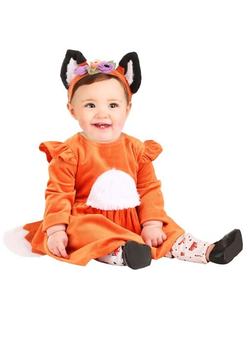 ワイルドフラワー柄のキツネをモチーフにしたコスプレ衣装です。ハロウィン、お誕生日会、写真撮影にぴったりの可愛らしいデザイン。 ▶ セット内容 ✓ ドレス（尻尾付き） ✓ レギンス ✓ ヘ...