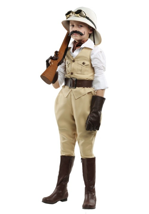 サファリハンターをモチーフにした男の子用コスプレ衣装です。ハロウィン、仮装パーティー、冒険ごっこにぴったりの本格的なデザイン。 ▶ セット内容 ✓ ベスト ✓ パンツ ✓ アスコット &...
