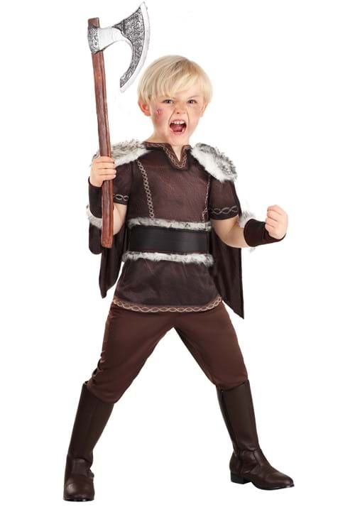 勇敢なバイキングをイメージした幼児用コスプレ衣装です。ハロウィン、仮装パーティー、イベントに最適な可愛らしいデザイン。 ▶ セット内容 ✓ チュニック ✓ パンツ ✓ ベルト d...