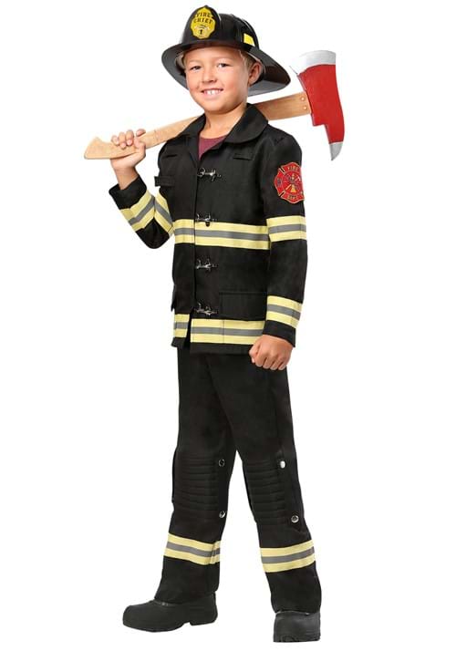 黒色の消防士の制服をモチーフにしたキッズコスプレ衣装です。ハロウィン、職業体験イベント、仮装パーティーに最適なデザインです。 ▶ セット内容 ✓ ジャケット ✓ パンツ ✓ ヘルメット ...