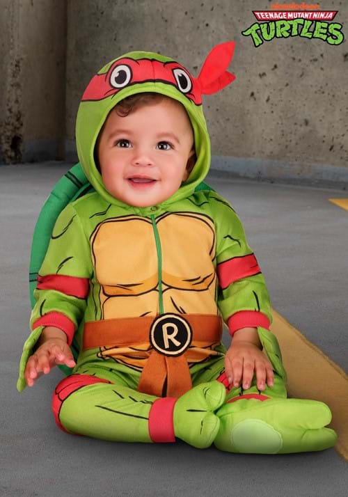 ミュータント・タートルズのラファエロをモチーフにした幼児用コスプレ衣装です。ハロウィン、仮装イベント、写真撮影におすすめです。 ▶ セット内容 ✓ ロンパース ✓ 甲羅 ✓ ブーティー（...