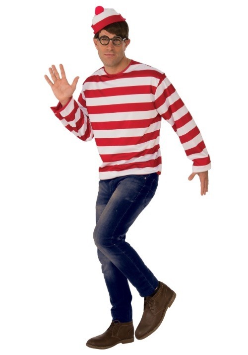 Where's Waldo（ウォーリーを探せ！）のウォーリーを再現したコスプレ衣装です。ハロウィン、仮装パーティー、イベント、グループコスプレに最適なデザイン。 ▶ セット内容 ✓ シャツ ✓ 帽子 ...