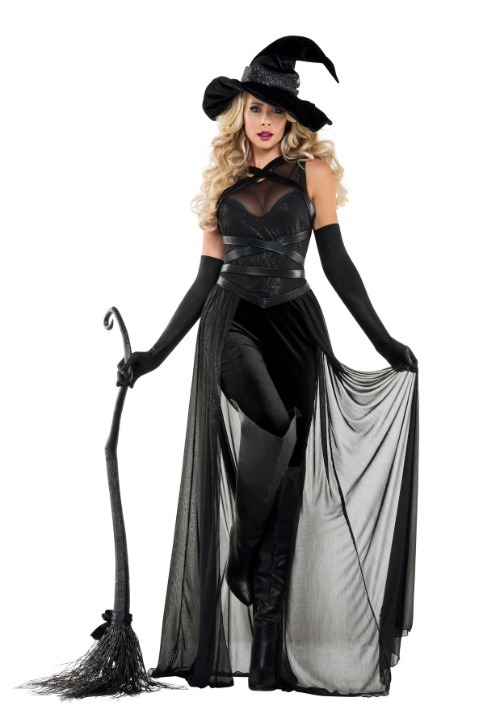 漆黒のカラスをイメージした魔女のコスプレ衣装です。ハロウィン、仮装パーティー、イベントに最適な妖艶なデザイン。 ▶ セット内容 ✓ キャットスーツ ✓ 帽子 ✓ 手袋（両手） ※ 記載以...